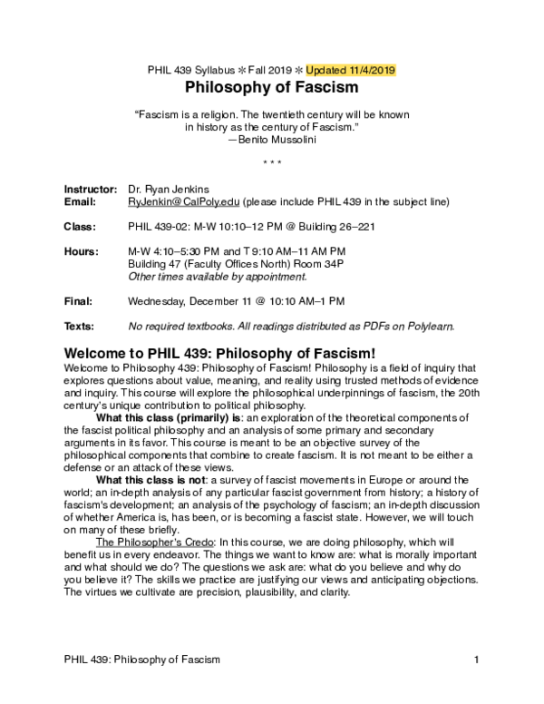 (PDF) Philosophy of Fascism