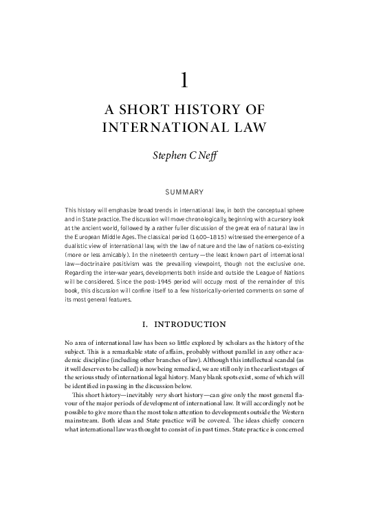 (PDF) a short history of international law