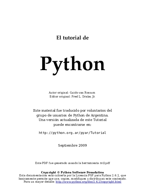 (PDF) El tutorial de Python