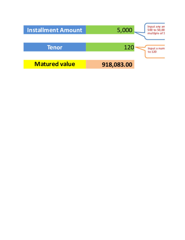(XLS) Maturity Value Calculator