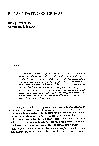 (PDF) EL CASO DATIVO EN GRIEGO