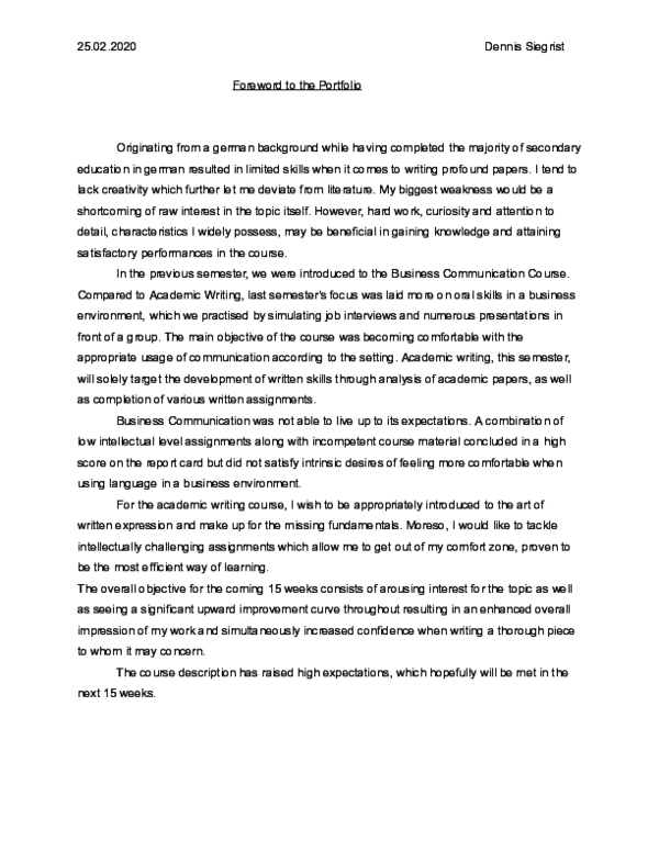 (PDF) Foreword Academic writing