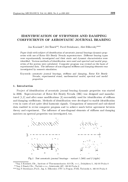 (PDF) Identification of stiffness and damping coefficients of ...