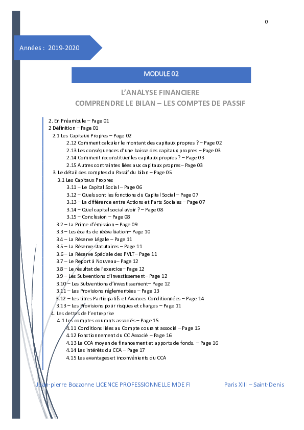 (PDF) L'analyse Financière - Comprendre le Bilan Module 02 (Passif du Bilan)