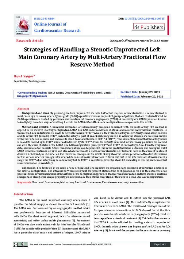 (PDF) Strategies of Handling a Stenotic Unprotected Left Main Coronary ...