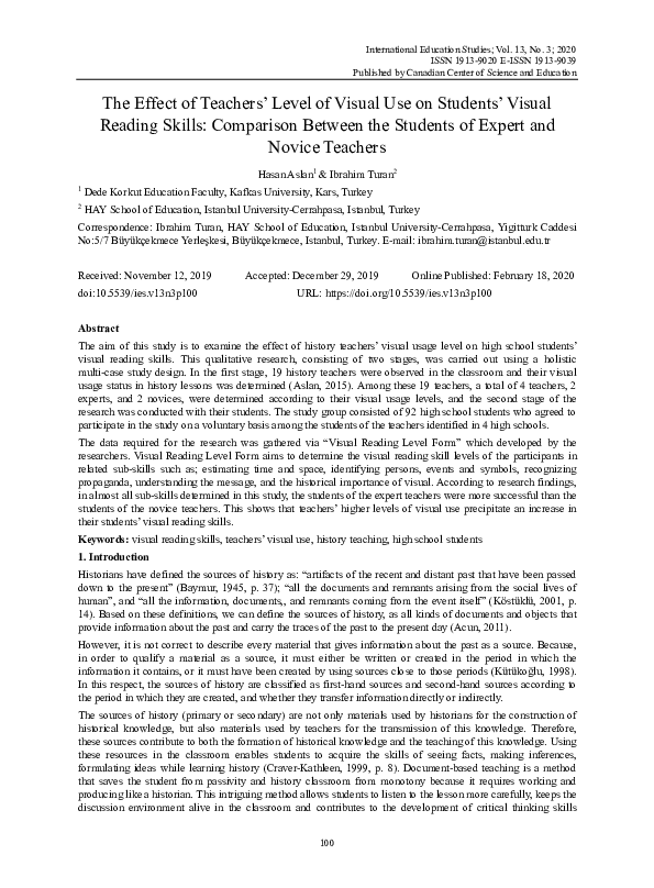 (PDF) The Effect of Teachers' Level of Visual Use on Students' Visual ...