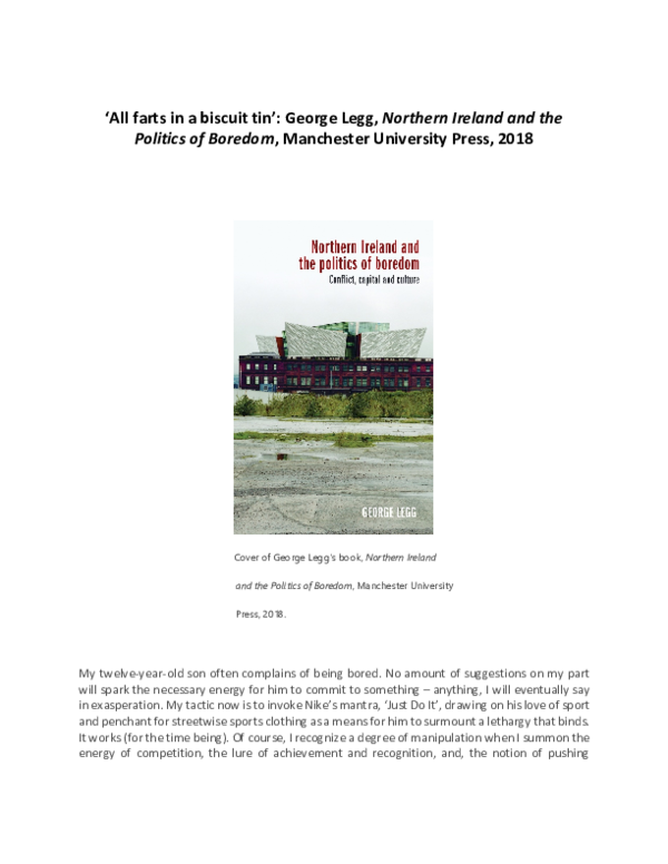 (PDF) ‘All farts in a biscuit tin’: Review of George Legg, Northern ...