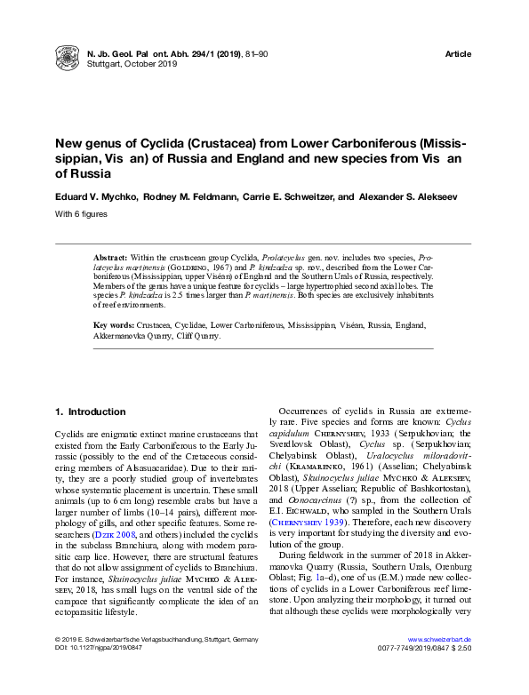 (PDF) Mychko, Feldmann,Schweitzer, Alekseev New genus of Cyclida ...