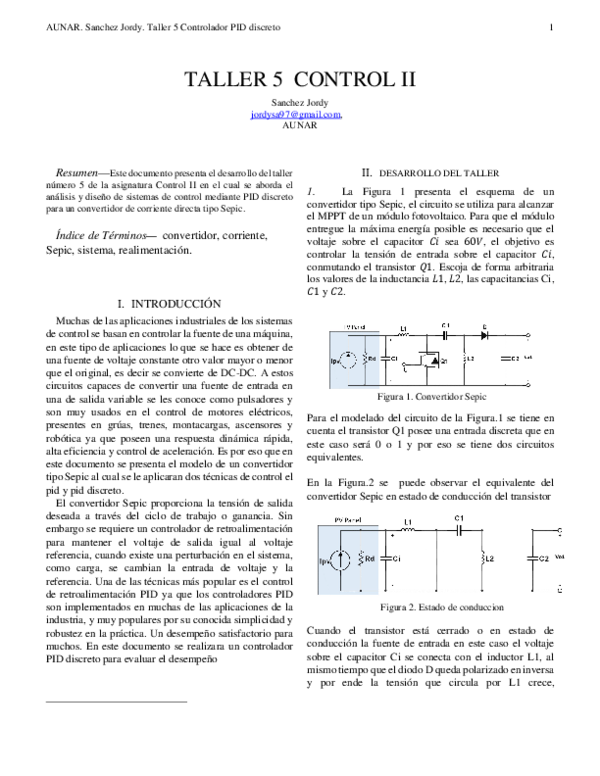 Doc Control Sepic Converter