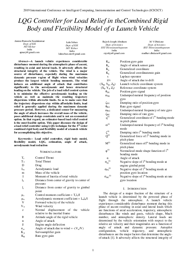 (PDF) LQG controller for load relief in the combined rigid body and ...