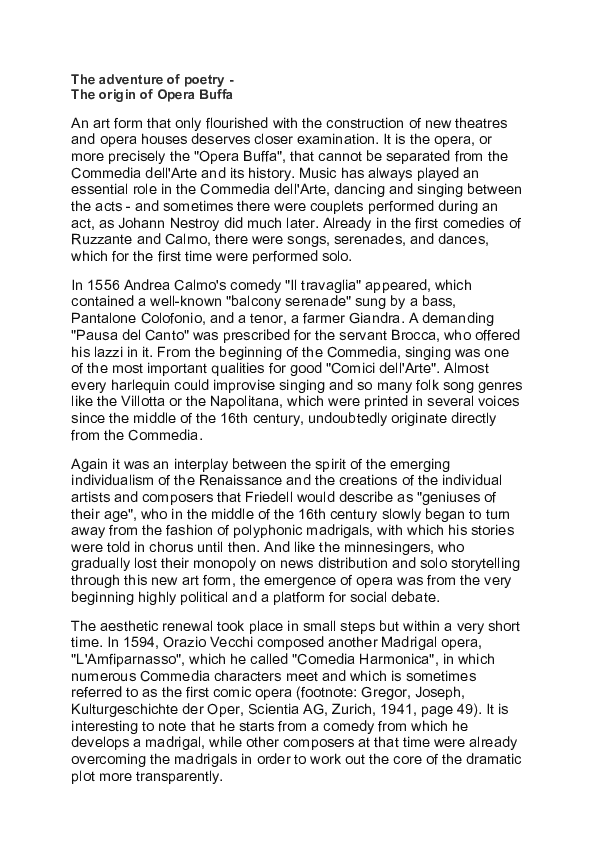 (PDF) The adventure of poetry - The origin of Opera Buffa