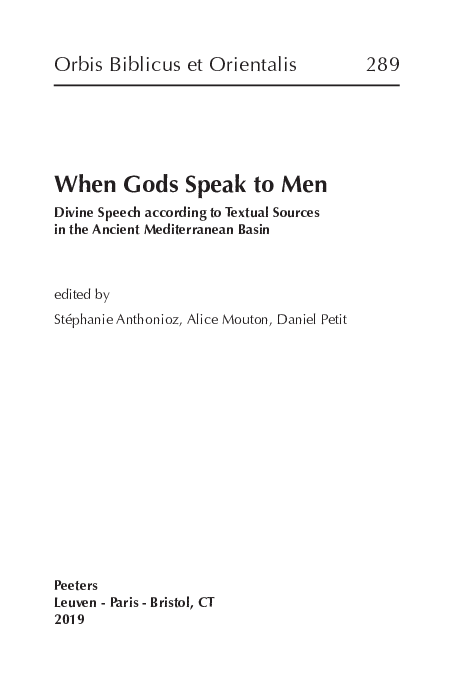 (PDF) Divine Speech in Hittite Dreams