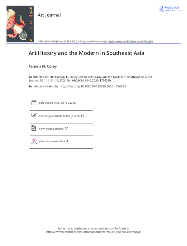 (PDF) Art History and the Modern in Southeast Asia. Review of T. K ...