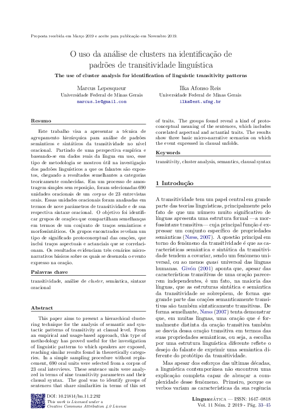 (PDF) The use of cluster analysis for identification of linguistic transitivity patterns This ...