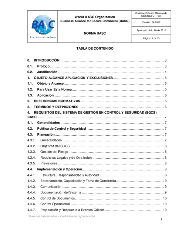 (PDF) World BASC Organization Business Alliance for Secure Commerce (BASC