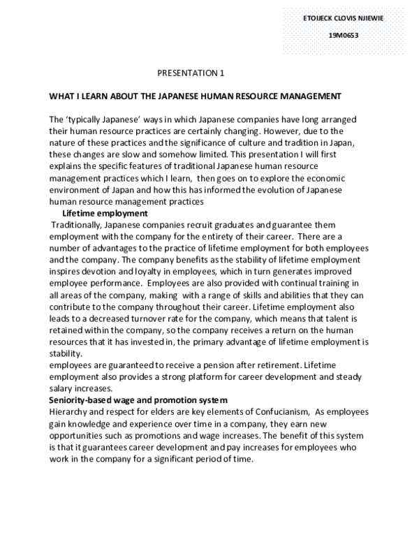 (DOC) The japanese Human Resouce Management