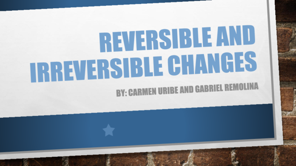 (PPT) Reversible and irreversible changes
