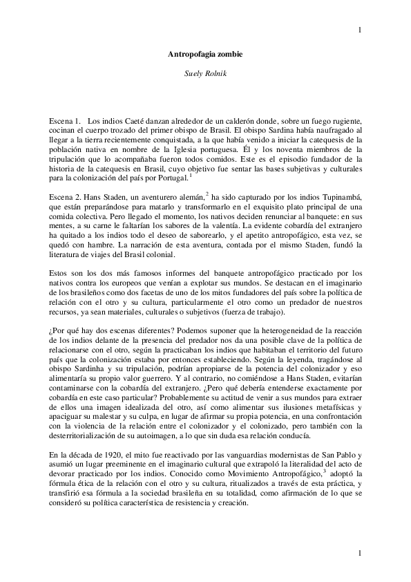 (PDF) Antropofagia zombie Suely Rolnik