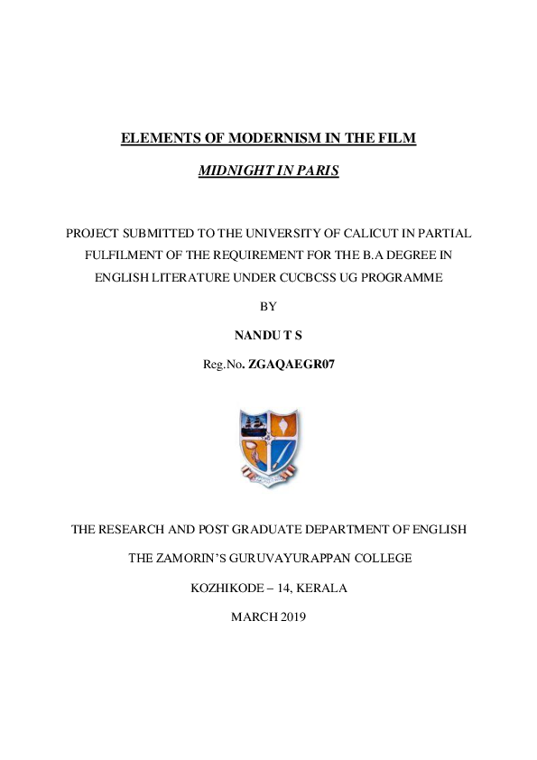 (PDF) ELEMENTS OF MODERNISM IN THE FILM MIDNIGHT IN PARIS