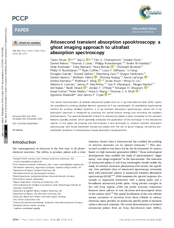 (PDF) Attosecond transient absorption spooktroscopy: a ghost imaging ...