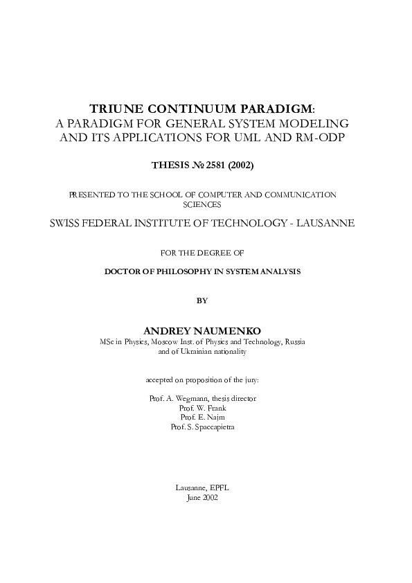 (PDF) Triune Continuum Paradigm: a paradigm for General System Modeling ...