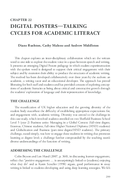 (PDF) Digital Posters - Talking Cycles for Academic Literacy