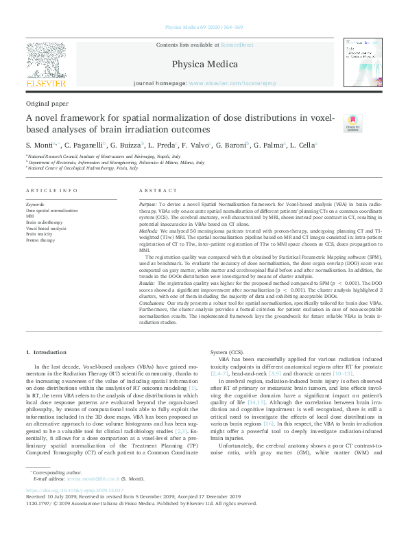 (PDF) A novel framework for spatial normalization of dose distributions in voxel-based analyses ...