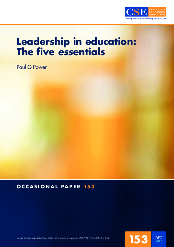 (PDF) Leadership in education: The five essentials