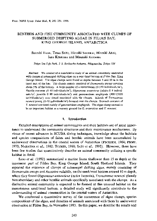 (PDF) Benthos and Fish Community Associated with Clumps O F Submerged ...