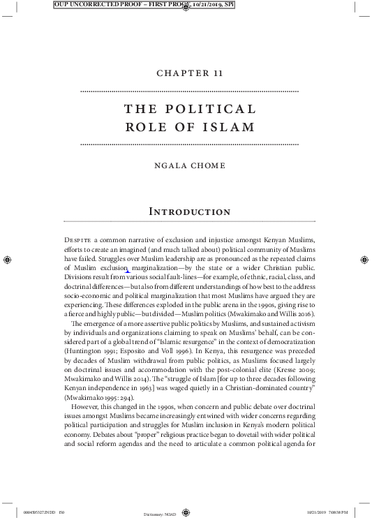 (PDF) The political role of Islam