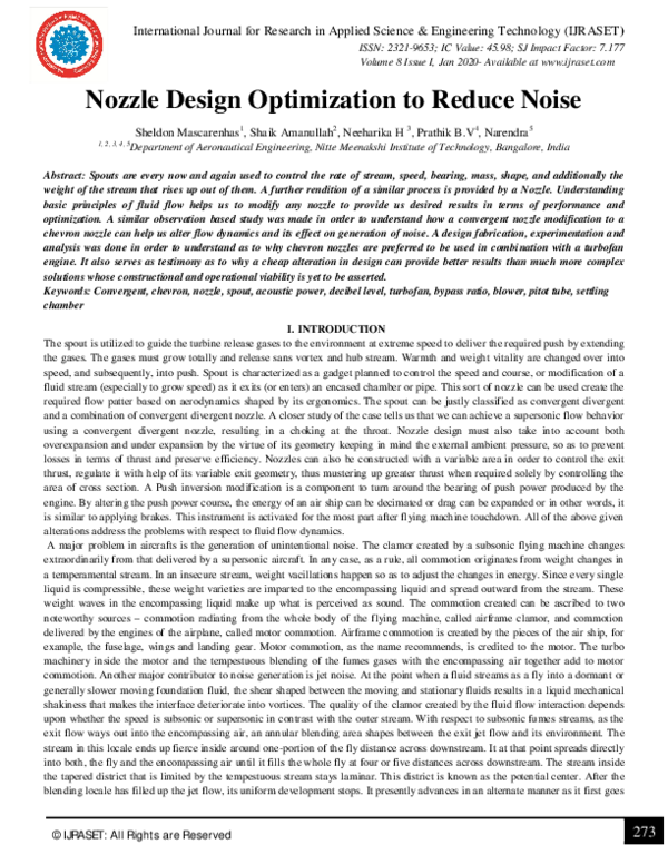 (PDF) Nozzle Design Optimization to Reduce Noise