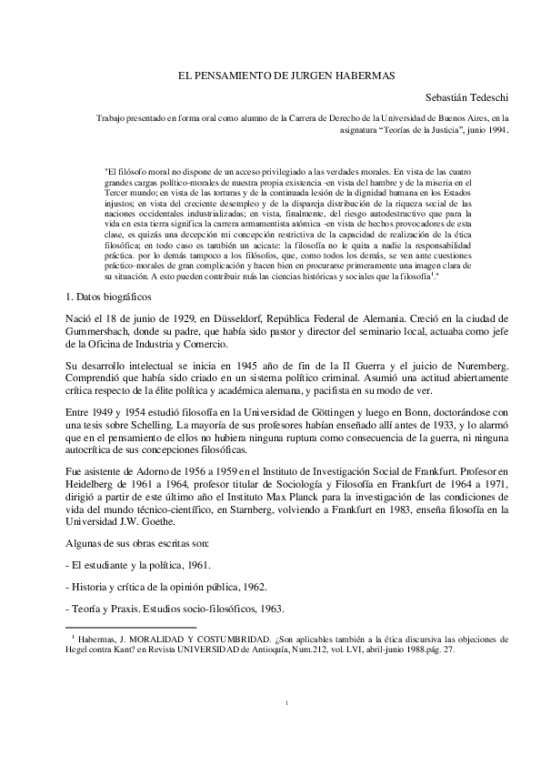 (PDF) El pensamiento jurídico de Habermas