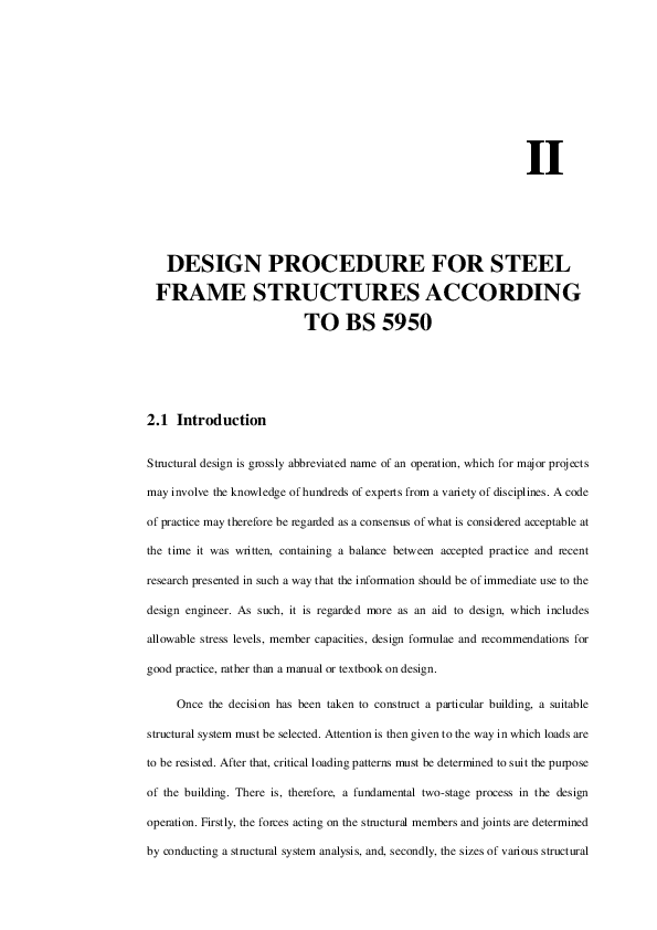 (PDF) DESIGN PROCEDURE FOR STEEL FRAME STRUCTURES ACCORDING TO BS 5950 ...