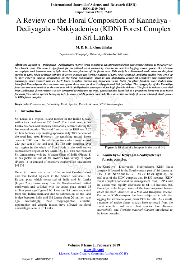 (PDF) A Review on the Floral Composition of Kanneliya - Dediyagala ...