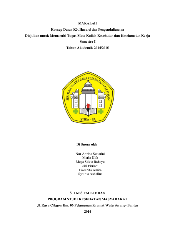 (DOC) Makalah K3 Hazard | nyimas via - Academia.edu