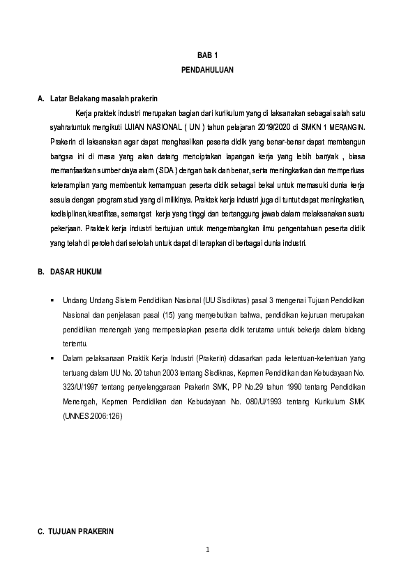 (DOC) contoh laporan PKL SMK