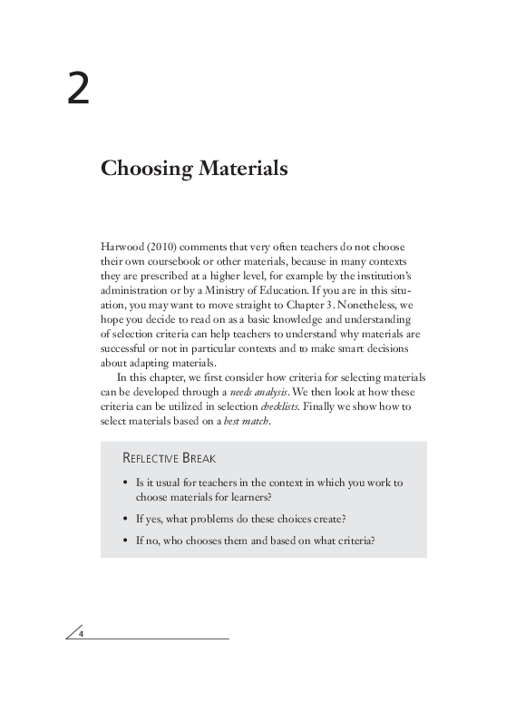 (PDF) Choosing Materials