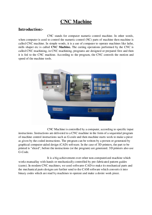 (DOC) CNC Machine