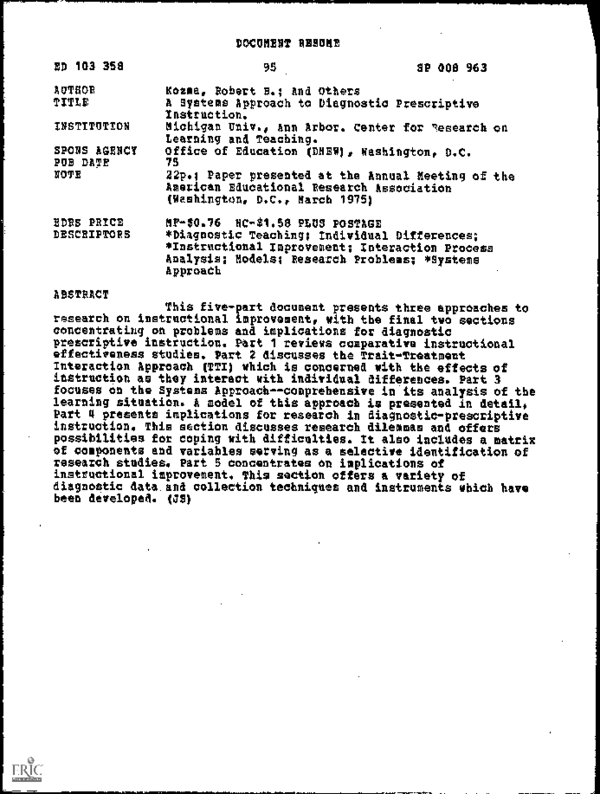 (PDF) A Systems Approach to Diagnostic Prescriptive Instruction