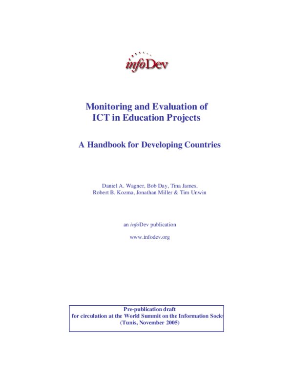 (PDF) Monitoring and evaluation of ICT for education impact: a review