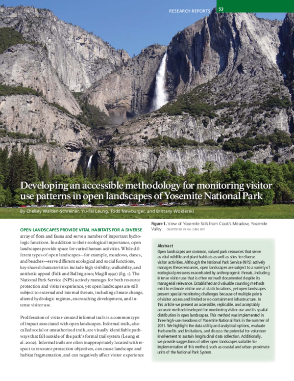(PDF) Developing an accessible methodology for monitoring visitor use ...