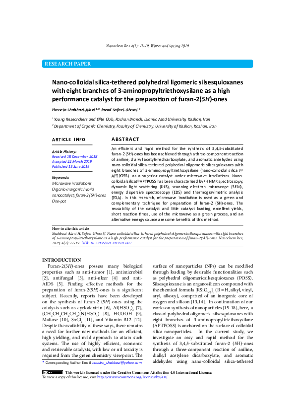 (PDF) Nano-colloidal silica-tethered polyhedral ligomeric ...