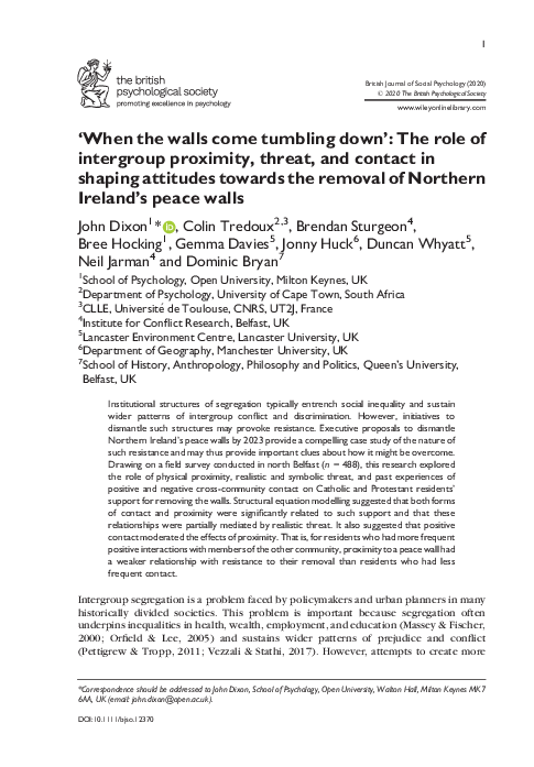 (PDF) ‘When the walls come tumbling down’: The role of intergroup ...