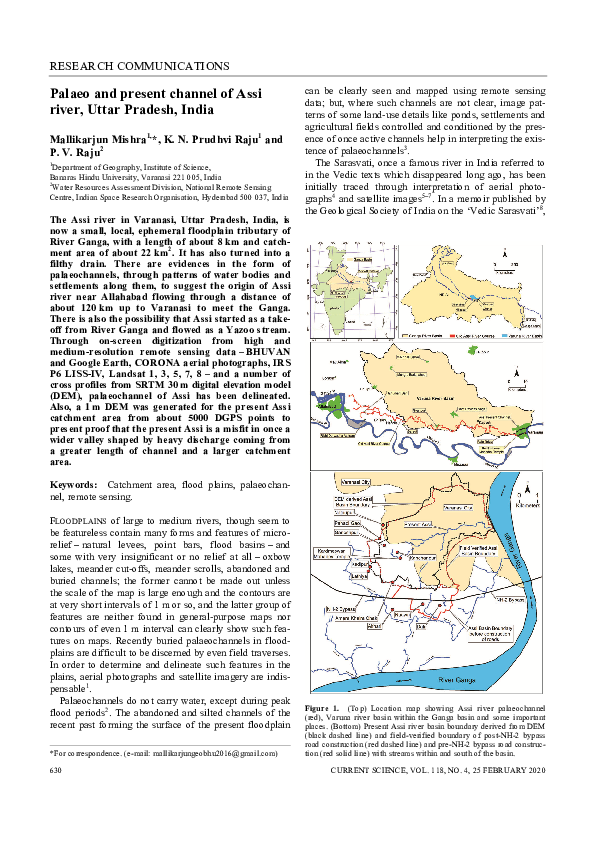 (PDF) Palaeo and present channel of Assi river, Uttar Pradesh, India