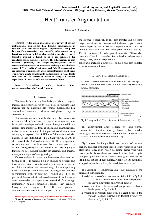 (PDF) Heat Transfer Augmentation