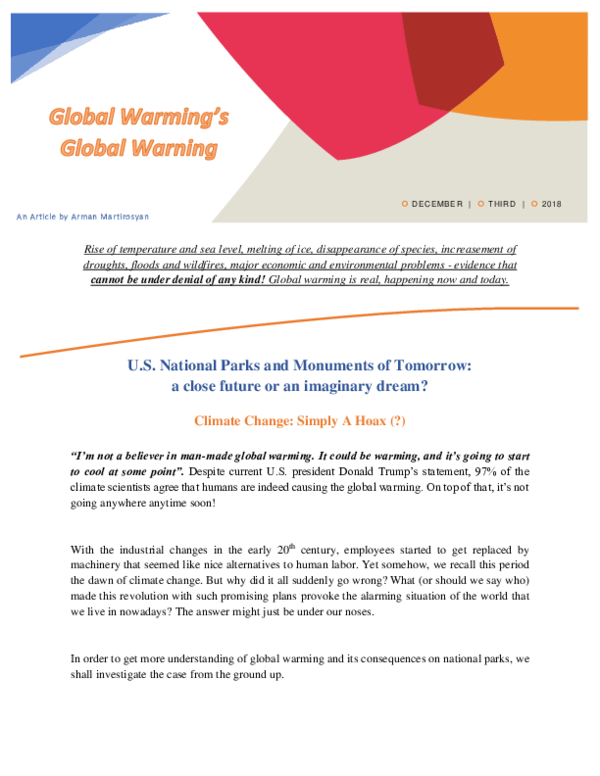 (PDF) Global Warming's Global Warning: the climate change and U.S ...