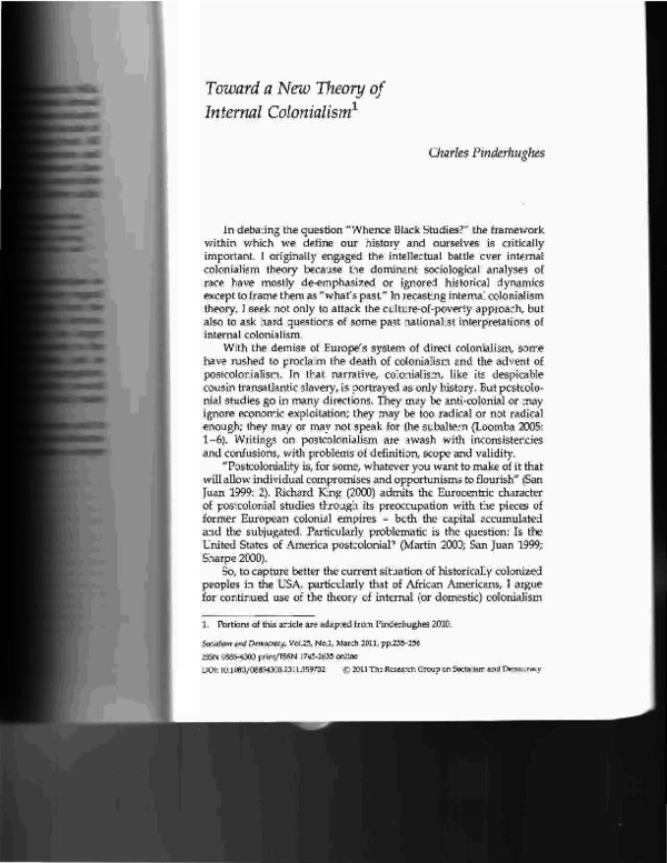 (PDF) Toward a New Theory of Internal Colonialism