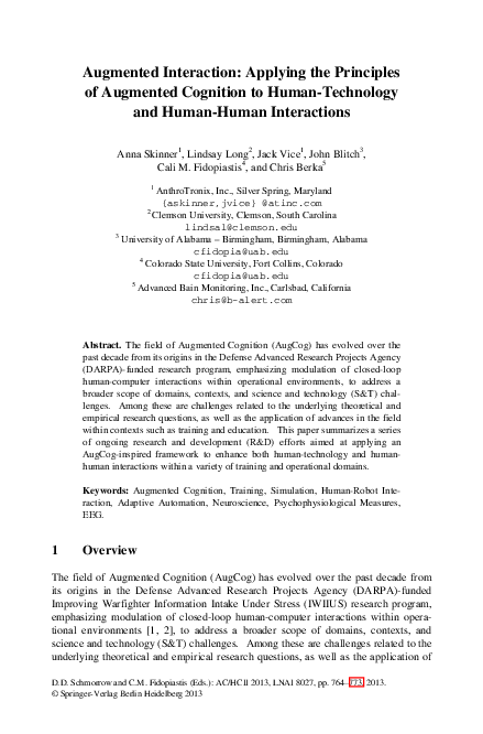 (PDF) Augmented Interaction: Applying the Principles of Augmented ...