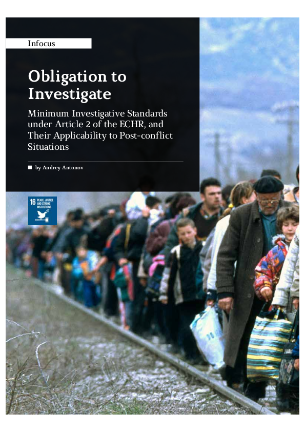 (PDF) Obligation to Investigate. Minimum Investigative Standards under ...