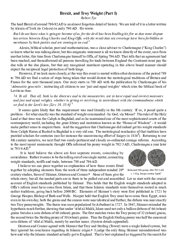 (PDF) The Origin of English Troy Weight Solved